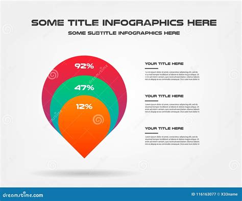 Chart Of Percentage Infographics Element Of Graph Diagram With 3