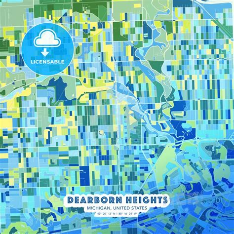 dearborn heights map print template map vector print templates map