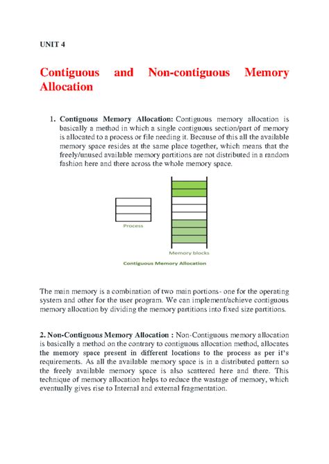 Os Module 4 Notes Lecture Ppts Unit 4 Contiguous And Non Contiguous Memory Allocation 1