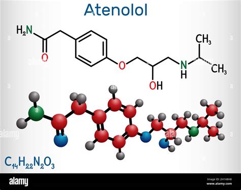 Atenolol Cardioselective Beta Blocker Molecule It Is Antihypertensive Hypotensive And