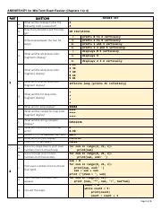 MID Exam REVIEW Answer Key 1 Pdf ANSWER KEY For Mid Term Exam Review Chapters 1 To 4 PART A