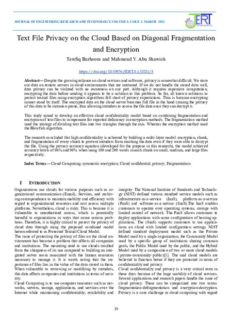 pdf text file privacy on the cloud based on diagonal fragmentation