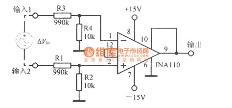 High Common Mode Voltage Differential Amplifier Circuit Amplifier