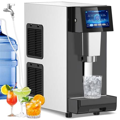 Hooure 11 1in 60 Lb Day Nugget Ice Cubes Double Inlet Countertop Ice Maker 2 In 1ice Maker