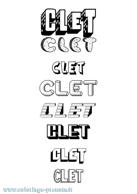 Coloriage Du Prénom Clet à Imprimer Ou Télécharger Facilement