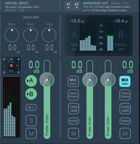 Audio Voicemeeter Mix Down To Stereo Missing Center And L R Super User