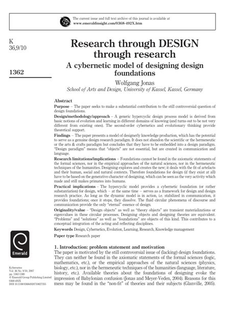 Research Through Design Through Research Pdf Design Epistemology