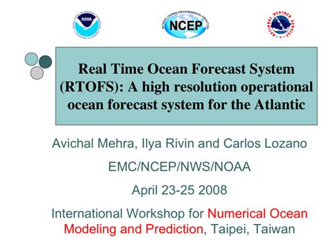 [ppt] Real Time Ocean Forecast System Rtofs A High Resolution Powerpoint Presentation 159906