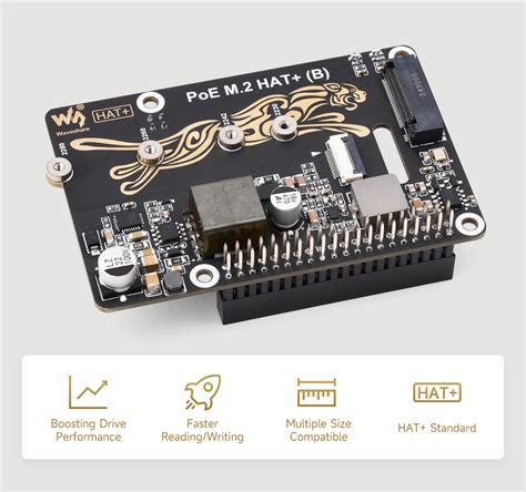 Waveshare PCIe To M 2 Adapter With PoE Function B For Raspberry Pi 5
