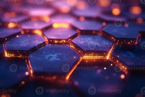 Abstract Glowing Hexagonal Pattern Futuristic Design For Digital Art And Technology Themes