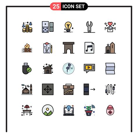 Pictogram Set Of 25 Simple Filled Line Flat Colors Of Antivirus Love Idea Inscription Mom