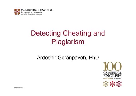 Detecting Cheating And Plagiarism Presentation