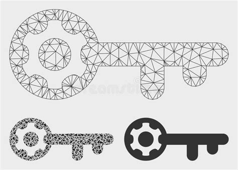 Key Options Vector Mesh Carcass Model And Triangle Mosaic Icon Stock Vector Illustration Of