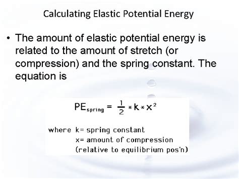 What Is The Equation To Calculate Elastic Potential Energy Tessshebaylo