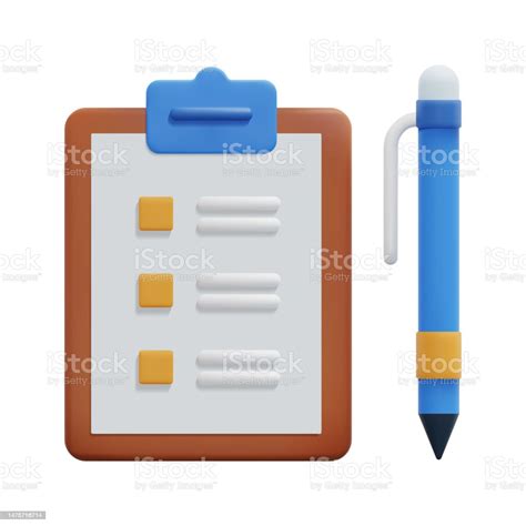 3d 클립보드 검사 목록 및 연필 아이콘 벡터입니다 흰색 배경에 격리 3d 클립 보드 작업 관리 할 일 체크리스트 프로젝트 계획 개념에 대한 효율적인 작업 3d 아이콘 벡터