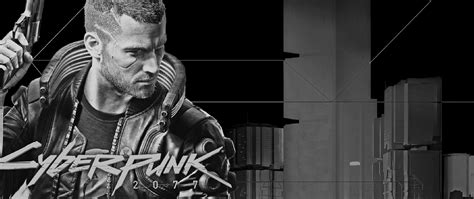Скачать обои город пистолет мужчина киборг Cyberpunk 2077
