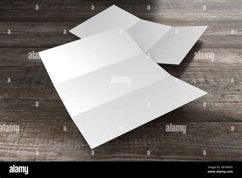 leaflet brochure leaflet mockup 3 x dl 3 x 99x210 mm 3d