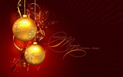 Download Christmas Holiday Desktop Gold Balls Wallpaper