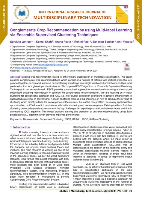 Pdf Conglomerate Crop Recommendation By Using Multi Label Learning Via Ensemble Supervised