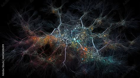 A Visualization Of Interconnected Neurons In The Brain Representing The Complex Neural Network