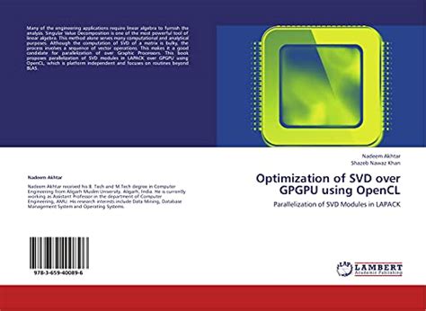 Buy Optimization Of SVD Over GPGPU Using OpenCL Parallelization Of SVD