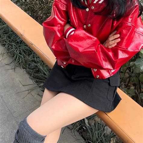 앤트 최저가 바시티 하이그로시 자켓 스우파 크롭레더 위시버킷