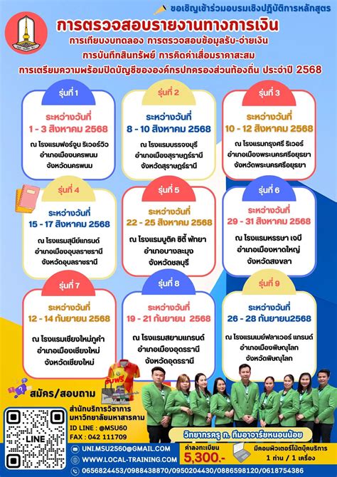 โครงการพัฒนาศักยภาพบุคลากรท้องถิ่น ทีมงานครูหนอนน้อยขอเชิญอบรม 💥💥การตรวจสอบรายงานทางการเงิน