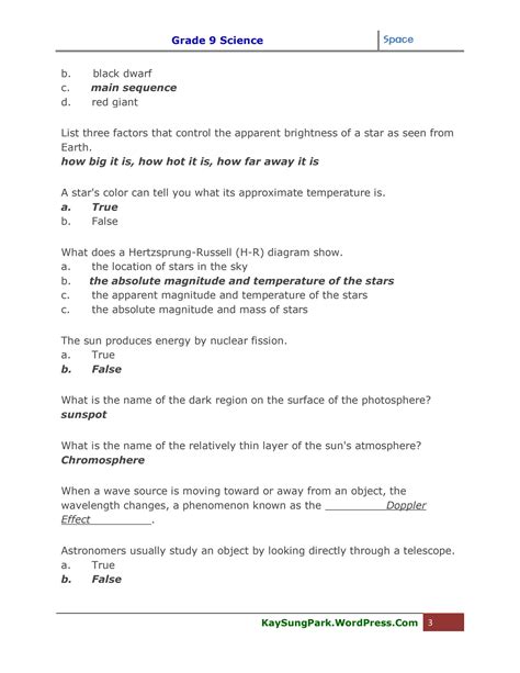 Solution Grade 9 Science Astronomy Questions Answers Studypool