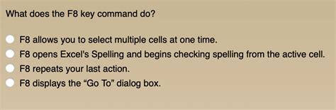 Solved What Does The F Key Command Do F Allows You To Chegg Com