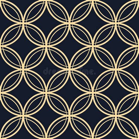 Seamless Geometric Circles Pattern Elegant Interlocking Design In Gold