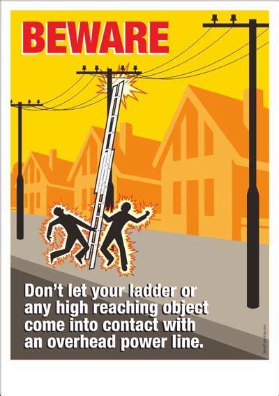 Beware Of Overhead Power Lines Health And Safety Poster Occupational Health And Safety