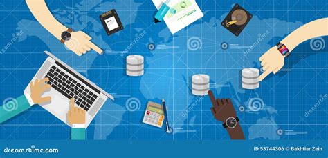 Database Storage Virtualization Management Stock Vector Illustration Of Network Enterprise