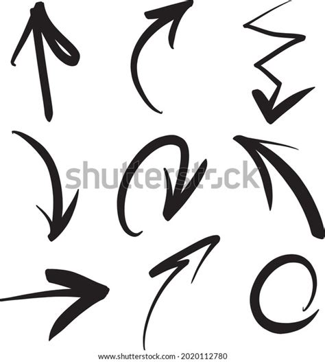 Set Drawn Elements Form Arrows Stock Vector Royalty Free 2020112780