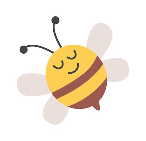 Abeja Infantil De Dibujos Animados Ilustración Vectorial Vector Premium
