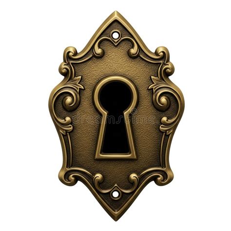Ornate Brass Keyhole Plate With Intricate Scrollwork Design The Plate