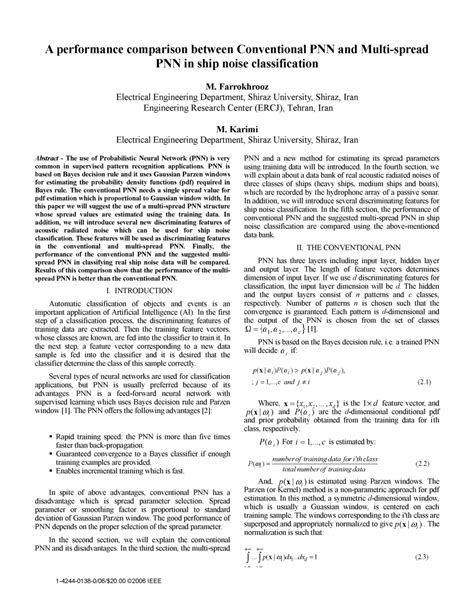 Pdf A Performance Comparison Between Conventional Pnn And Multi