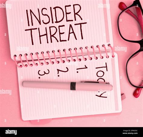 Hand Writing Sign Insider Threat Concept Meaning Security Threat That Originates From Within