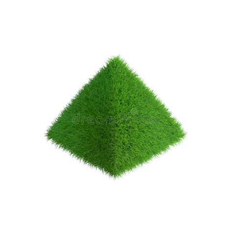 Pyramid From Grass3d Rendering Illustration3d Isometric Style Stock