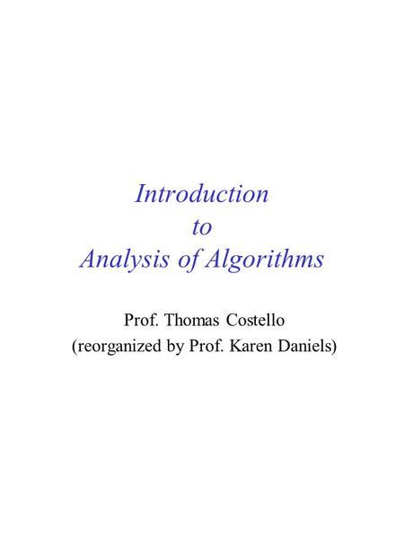 Analysis Of Algorithms Ppt Video Online Download