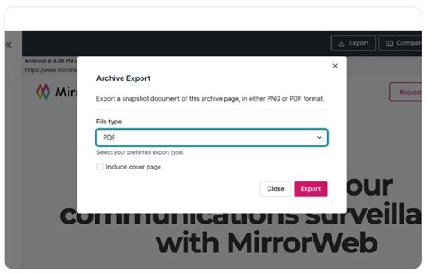 How Do I Export My Archived Webpage Content Mirrorweb