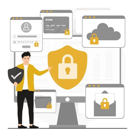 Premium Vector Flat Vector Data Protection Concept Illustration