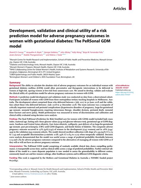 Pdf Development Validation And Clinical Utility Of A Risk Prediction Model For Adverse