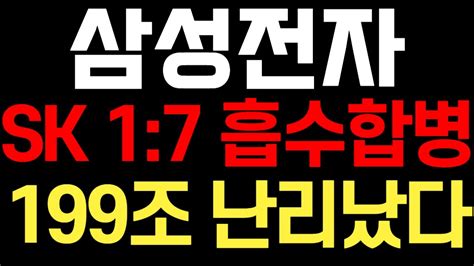 삼성전자 Sk 17 흡수합병 199조 대박 주주 필수 시청 영상 삼성전자 삼성전자전망 삼성전자주가전망 삼성전자주식전망 삼성전자대응전략 반도체 Hbm