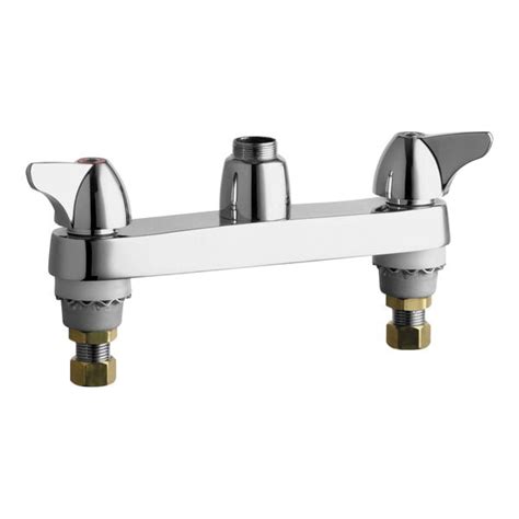 Chicago Faucets 1100 Lesxkab Deck Mounted Spoutless Faucet With 8 Fixed Centers And 2 Single