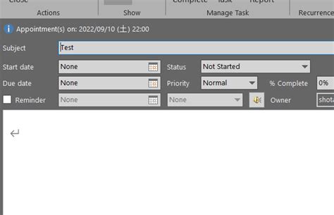 How To Get Appointmentitem Created From Taskitem By Drug And Drop