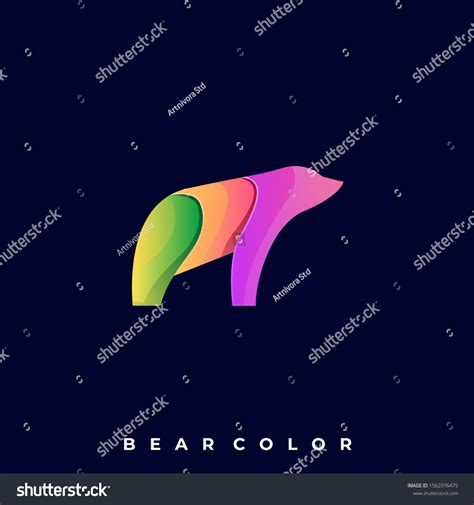 Bear Colorful Illustration Vector Design Template Stock Vector Royalty Free 1562976475
