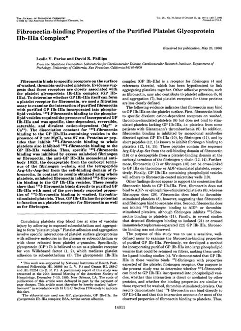 Pdf Fibronectin Binding Properties Of The Purified Platelet