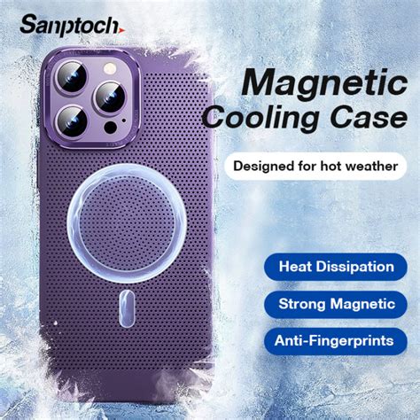 Sanptoch For Magsafe Cooling Phone Case For Iphone 14 13 12 Pro Max