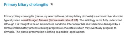 Primary Biliary Cholangitis Flashcards Quizlet