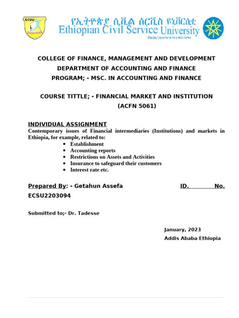 Individual Assignment Of Ifm Solution Pdf Audit Diversification